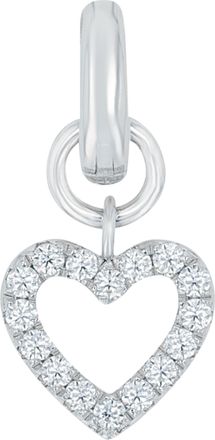 Amor Charm 925 Sterling Silber Damen Charms, mit Zirkonia synth., 1,8 cm, Wei&szlig;, Herz, Kommt in Schmuck Geschenk Box, 2038516