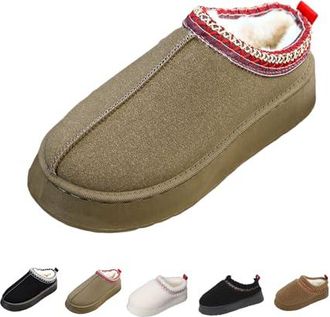 Generic Pantoufles compens&eacute;es pour Femmes Chaussons dint&eacute;rieur dhiver doubl&eacute;s de Fourrure Douce Chaussons-Bottes Courtes antid&eacute;rapantes pour lint&eacute;rieur lext&eacute;r