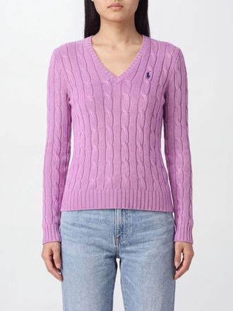Polo Ralph Lauren Pull slim fit &agrave; col V en coton avec logo Poney brod&eacute;