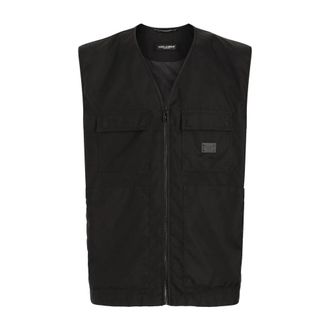 Dolce & Gabbana Stilvolle Weste f&uuml;r M&auml;nner - - Jackets - Herren - Schwarzk - L