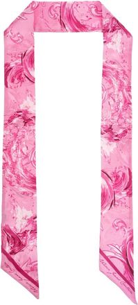 Versace Jeans Couture Femme, Accessoires, Rose, Taille: ONE Size Foulard &Eacute;troit en Twill de Soie Imprim&eacute;