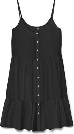 Vero Moda Damen Vmbumpy Short Singlet Dress WVN Ga Noos, Black, XL