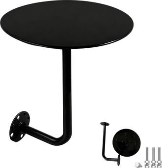 Generic Wandmontage Beistelltisch Couchtisch Rund, Sofa-Beistelltisch, Freizeit-Snack-Tische for Wohnung, Café, Restaurant, Einfache Montage(Schwarz,S)