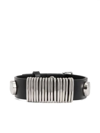 Jil Sander bracelet en cuir à boucle - Noir