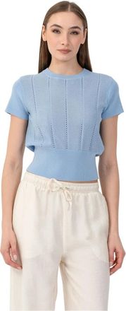 Kocca Femme, Pulls, Bleu, Taille: 40 FR Haut &agrave; Manches Courtes D&eacute;contract&eacute; et Chic