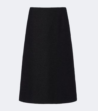 Fendi Jupe midi en laine m&eacute;lang&eacute;e
