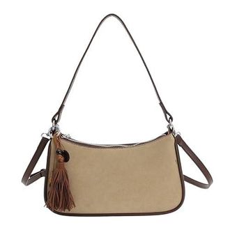 Generic Sac &agrave; main Hobo en polyur&eacute;thane avec fermeture &eacute;clair - Sac &agrave; main sous les aisselles - Cha&icirc;ne avec pendentif pour femme - Travail et voyage, kaki, 11