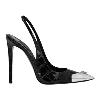 Philipp Plein Femme, Chaussures, Noir, Taille: 40 EU Escarpins Slingback Crocco