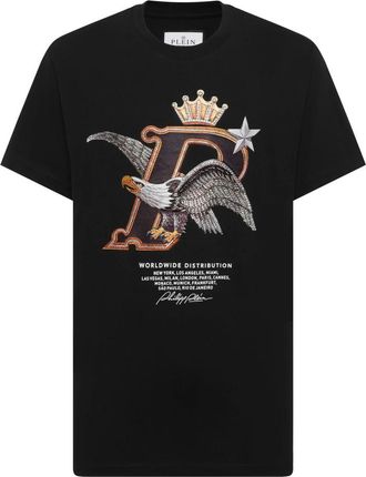 Philipp Plein Homme, Tops, Noir, Taille: M Round Neck T-Shirt Eagle