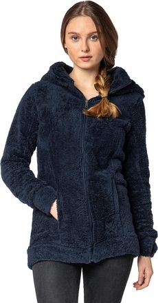 Sublevel Damen Fleece-Mantel: Kuschelige Teddyfleece Kapuzenjacke, Langarm, Warm und Bequem, Freizeitjacke in Schwarz, Rosa, Wei&szlig;, Grau dark-blue S