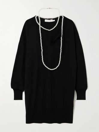 Zimmermann Crush Minikleid Aus Wolle Mit Kunstperlen - Schwarz