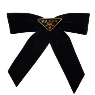 Prada Pre-owned Valletta Haarspange aus Samt - - Pre-owned - Damen - Schwarzk - ONE SIZE