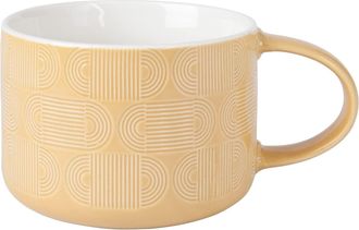 Maxwell & Williams KL0278 Crest Jumbotasse aus Porzellan, Gelb, 500 ml