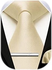 Hisdern Cravate de mariage de couleur unie jaune et pochette de costume, ensemble de pinces à cravate classiques pour hommes-plusieurs couleurs