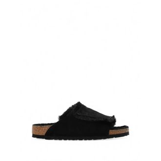 Birkenstock Solana Shearling Suede Leather Regular Fit - Femme - Chaussures - Noir - Taille: 42 EU