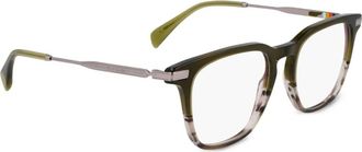 Paul Smith lunettes de vue carrées à rayures - Vert