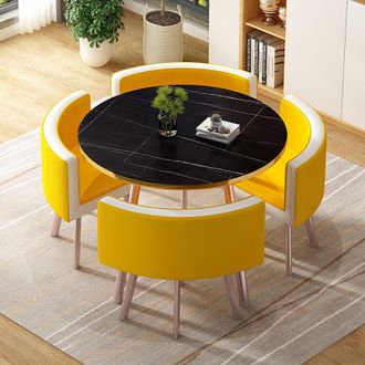 Generic Moderner K&uuml;chentisch, runder Konferenztisch mit Fr&uuml;hst&uuml;cksbar, Esstisch und St&uuml;hlen f&uuml;r Haus, Garten oder Restaurant