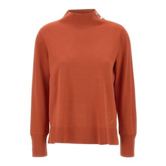 Elena Miro Femme, Pulls, Orange, Taille: 40 FR Pull &agrave; col roul&eacute; c&ocirc;tel&eacute;