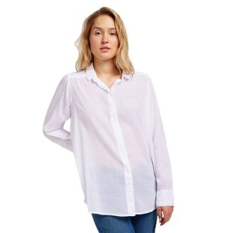 Lee Damen Shirred Blouse Shirt, Bright White, M