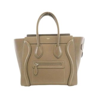 Celine Pre-owned Micro Luggage Calf Handbag - Femme - Pre-owned - Gris - Taille: ONE Size
