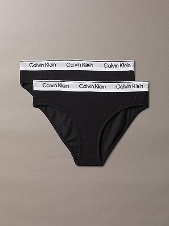 Calvin Klein 2er-pack Slips F&uuml;r M&auml;dchen - Icon Cotton Stretch - Pvhblack/pvhblack - M&auml;dchen - 10-12