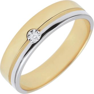 Edenly Trauring Olympia Diamant - Mitteleres Modell - bicolore