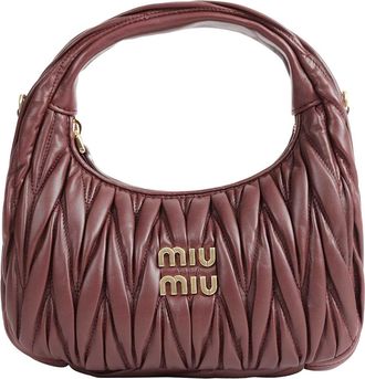Miu Miu Wander Matelass&eacute; Nappa Leather Hobo Bag