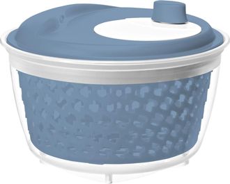 Rotho Fresh Salatschleuder, Kunststoff (PP) BPA-frei, blau/transparent, 4.5l (25.0 x 25.0 x 16.5 cm)