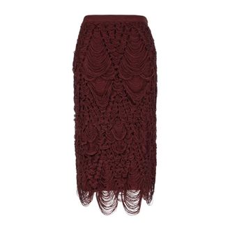 Ferragamo Femme, Jupes, Rouge, Taille: 40 FR Élégantes Chaussures en Cuir pour Femmes