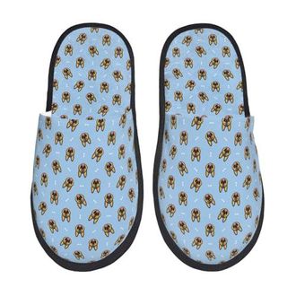 Generic Pantoufles De Maison Chiot Berger Allemand Unisexe Pantoufles De Voyage Peluche Chaussons Maison Pour Automne H&ocirc;tel Camping L