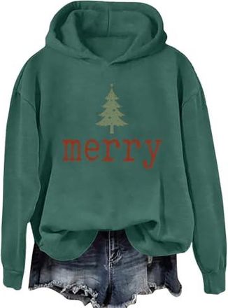 Generic Sweat à capuche de Noël 2025 pour femme - Joli et drôle - Motif dinde - Pull décontracté à manches longues - Haut dautomne fantaisie pour fête dentraî