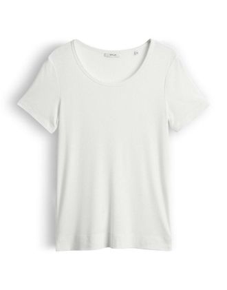 OPUS T-Shirt Safin mit Rippstruktur Feines Rippshirt Slim Fit Der &uuml;berschnittene Arm sorgt f&uuml;r eine relaxte Silhouette