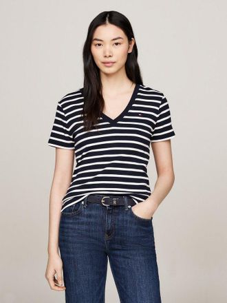 Tommy Hilfiger T-Shirt CODY V-NECK SHORT SLEEVE mit V-Ausschnitt, Baumwolle, Slim Fit