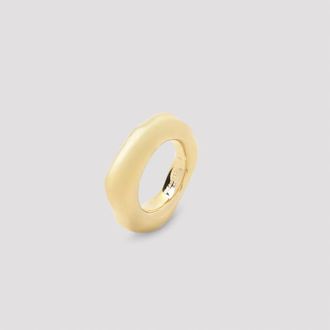 Jil Sander Ring - Wavy-Shaped Polished Brass Ring - Gr. M - in Mehrfarbig - f&uuml;r Damen