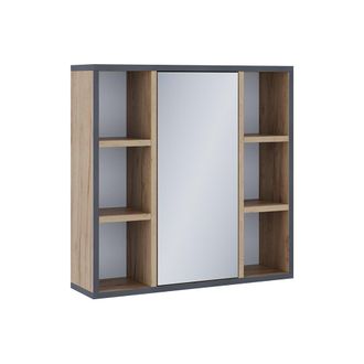 Vicco Badspiegelschrank Stephan, Goldkraft Eiche, 60 x 59.2 cm mit Regalb&ouml;den und Spiegelt&uuml;r