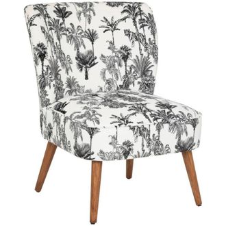 Atmosphera Atmosphera - Fauteuil Chiara hévéa noir et blanc créateur dintérieur
