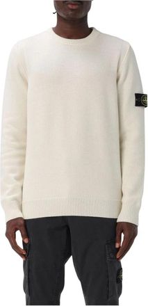 Stone Island Homme, Pulls, Beige, Taille: M Pull en Tricot Ras du Cou