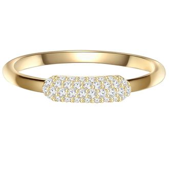 Glanzst&uuml;cke M&uuml;nchen Ring - Sterling Silber Ring Zirkonia - Gr. 48 - in Gold - f&uuml;r Damen