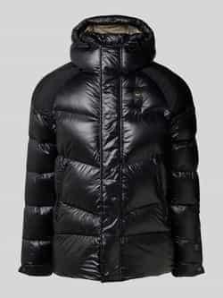 Blauer Steppjacke mit Label-Patch Modell CROWN