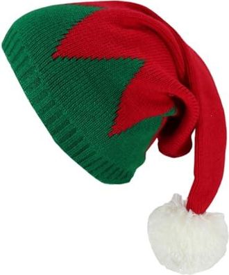 Generico Chapeau de No&euml;l tricot&eacute; - Chapeau pour femme P&egrave;re No&euml;l festif tricot&eacute; | Bonnet tricot&eacute; color&eacute; confortable pour accessoire dhiver en plein air activit&eacute;