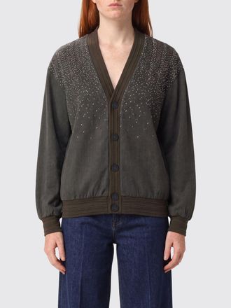 Golden Goose Cardigan en m&eacute;lange de laine vierge avec cristaux et col en V