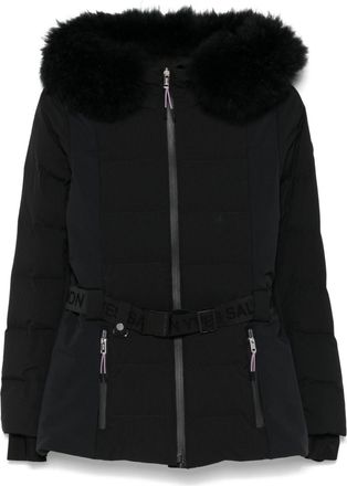 Yves Salomon Jacke mit Gürtel - Schwarz