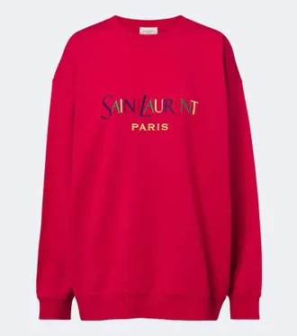 Saint Laurent Sweat-shirt en coton &agrave; logo