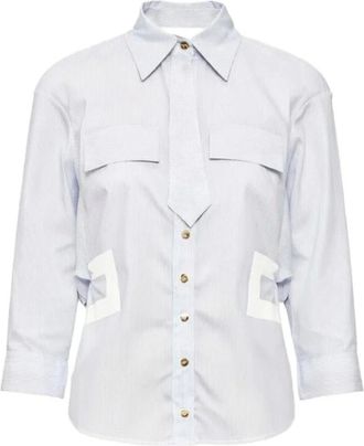 Elisabetta Franchi Femme, Blouses et Chemises, Bleu, Taille: 40 FR Oxford Shirt