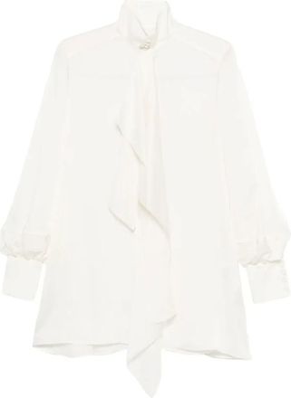 sacai Femme, Blouses et Chemises, Blanc, Taille: 38 FR Robe Courte &agrave; Col Montant