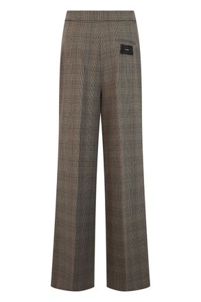 Pinko Wide-Leg Checked Trousers - Beige