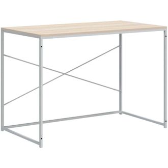 vidaXL Vidaxl - Bureau dordinateur Blanc ch&ecirc;ne 110x60x70 cm Bois ding&eacute;nierie
