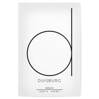 artboxONE Poster 75x50 cm St&auml;dte Abstract Duisburg hochwertiger Design Kunstdruck - Bild Abstrakt Buchstabe Duisburg