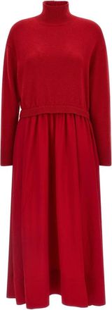 Polo Ralph Lauren Woll-Oberteil Krepp-Kleid - - Dresses - Damen - Rot - S