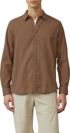 s.Oliver Regular Fit: Gestreiftes Hemd aus Baumwoll- und Leinenmix